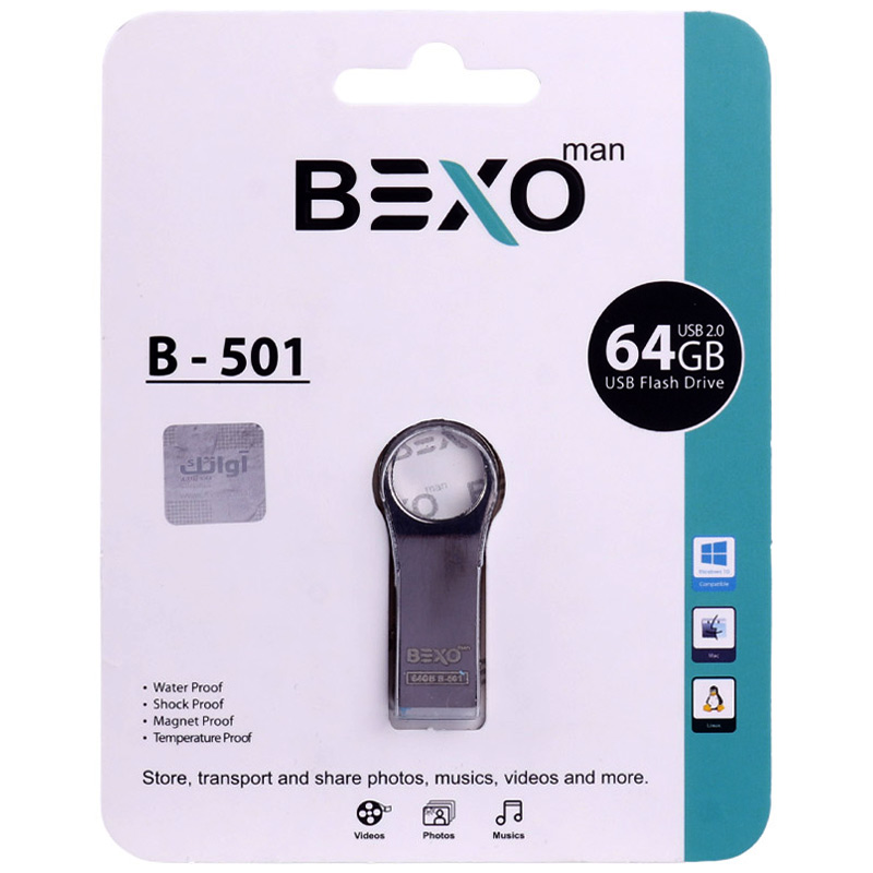 قیمت و خرید فلش 64 گیگ Bexoman B-501 Black | تکنوسان