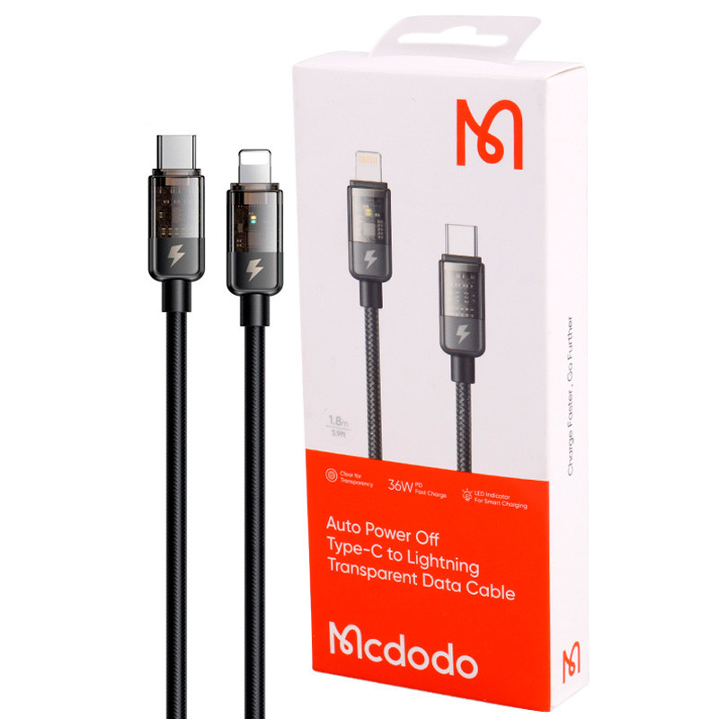 خرید کابل تبدیل فست شارژ Mcdodo CA-3161 Type-C To Lightning 3A PD 36W 1.8m | تکنوسان
