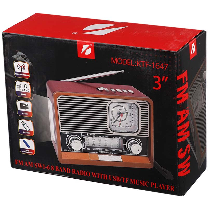 مشخصات و خرید رادیو اسپیکر بلوتوثی رم و فلش خور KTF-1647 |تکنوسان