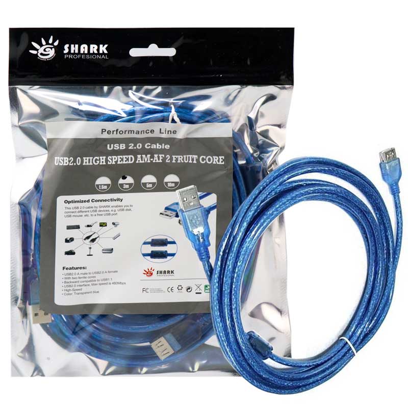 خرید کابل افزایش طول 2 فیلتر Shark USB 3m | تکنوسان