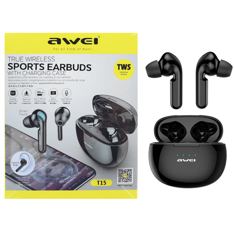 خرید هندزفری بلوتوث دو تایی Awei Earbuds T15 | تکنوسان