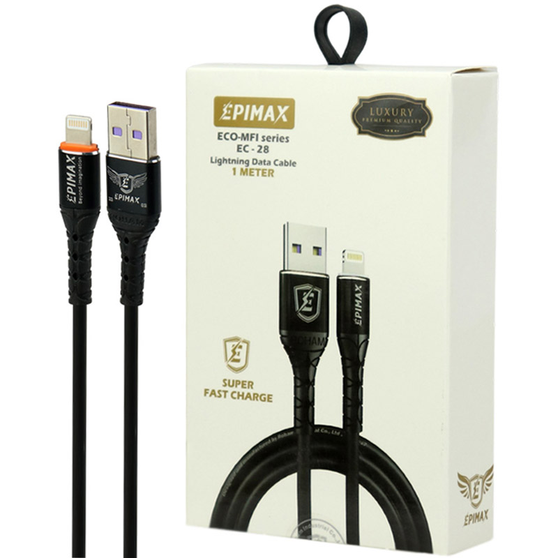 خرید کابل آیفونی فست شارژ Epimax EC-28 5A 1m | تکنوسان