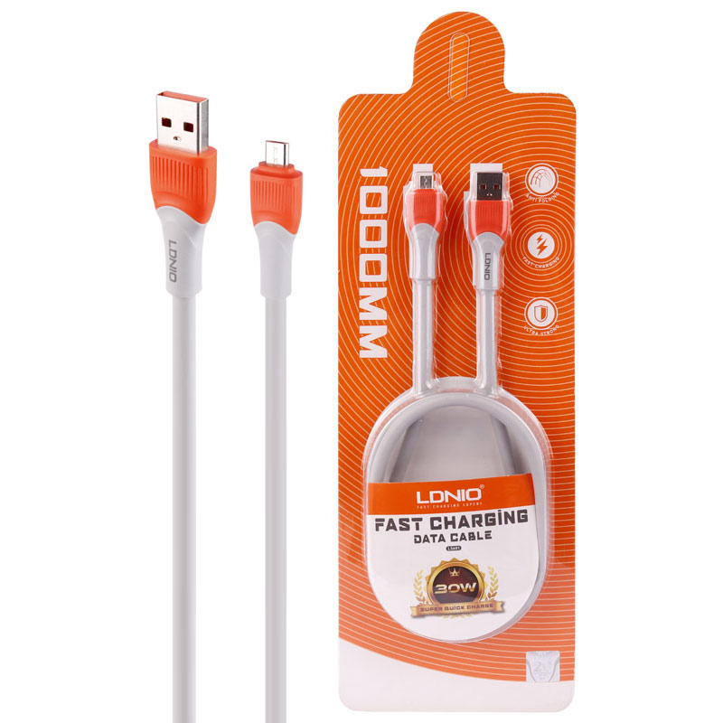 خرید کابل میکرو یو اس بی فست شارژ Ldnio LS601 30W 1m | تکنوسان